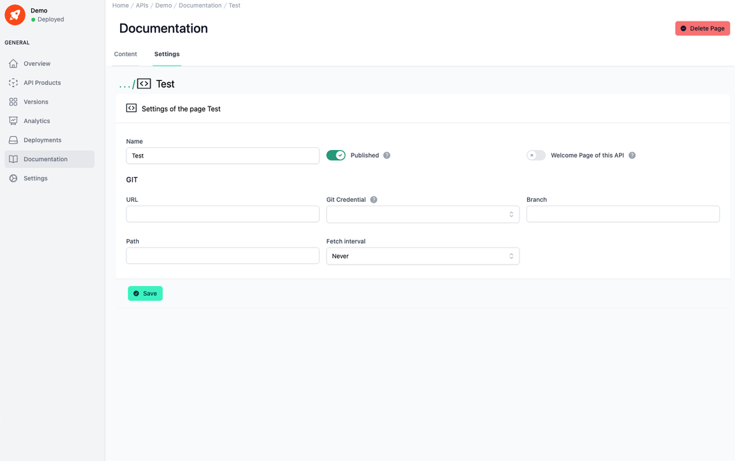 Administration Portal - APIs - Settings for Markdown and Rich Text pages