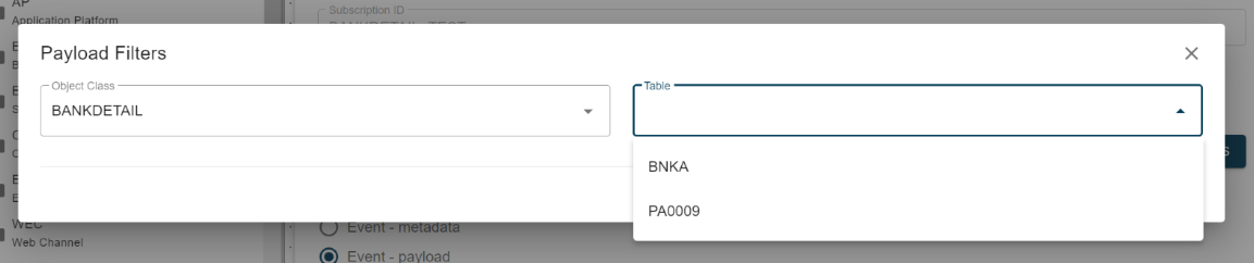After selecting a table, you will have an option to choose a field for that table.